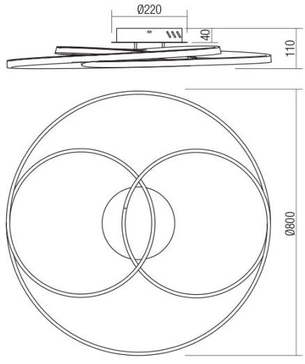 Redo 01-2973 - LED Stropní svítidlo CENTRIX LED/92W/230V bronzová