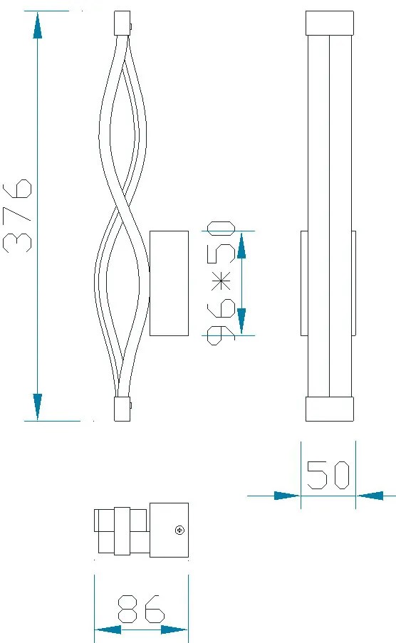 Mantra Sáhara, nástěnné LED svítidlo, 6W 3000K stmívatelné dotykem, stříbrná/chrom, výška 37,6cm