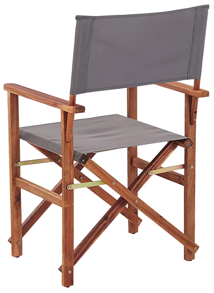 Sada 2 zahradních židlí a náhradních potahů tmavé akáciové dřevo/motiv tukana CINE Beliani