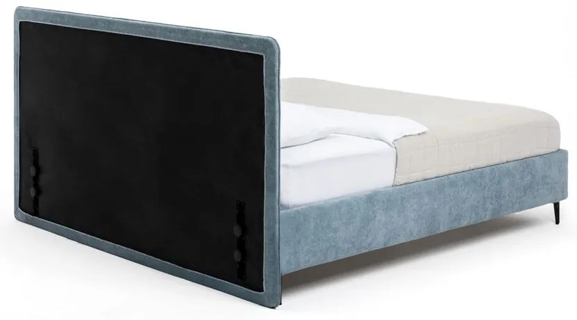 Modrá čalouněná dvoulůžková postel s matrací/s roštem 180x200 cm Noira Slim – Bonami Selection