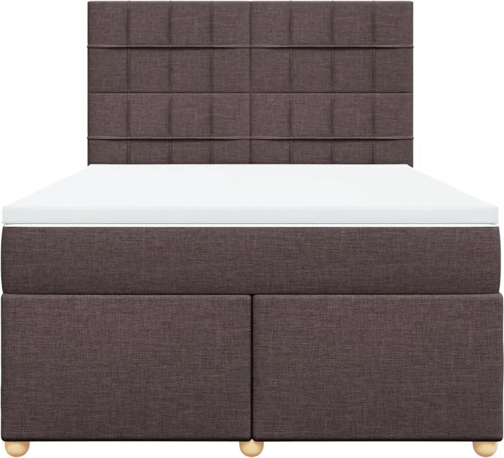 Box spring postel s matrací tmavě hnědá 140x200 cm textil 3293606