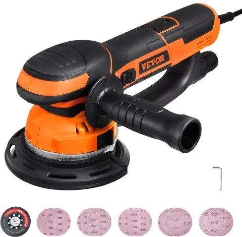 Random Orbital Sander 15,2 cm Dual-Action Sander 10 ks brusných papírů 6 rychlostí