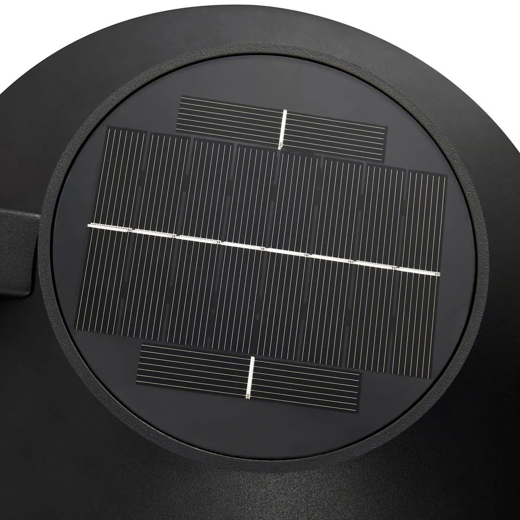 Černé fasádní solární LED svítidlo Justina s pohybovým čidlem 5W  - Nordlux