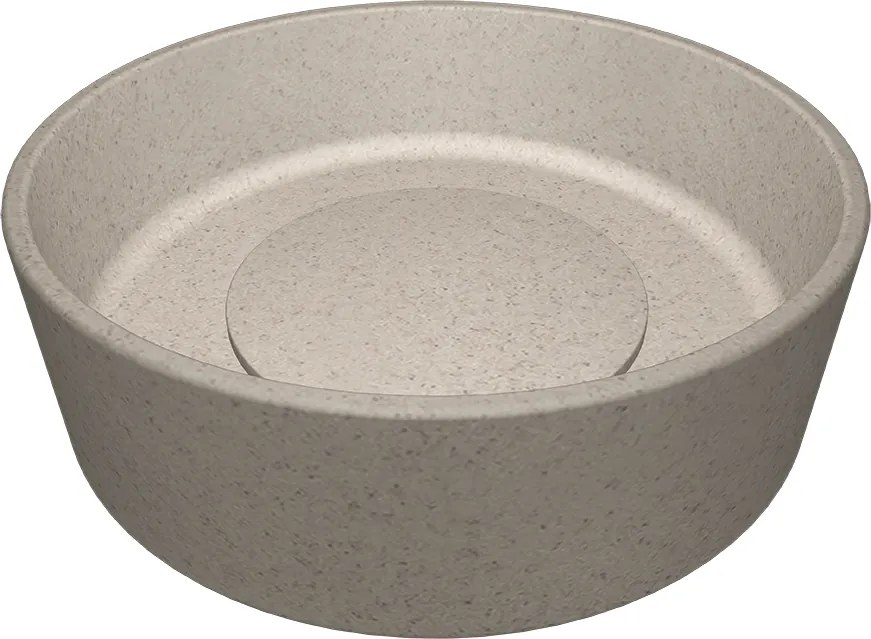 Laveo Perl, granitové umyvadlo na desku 360x360x115 mm, béžová, LAV-VGP1410T