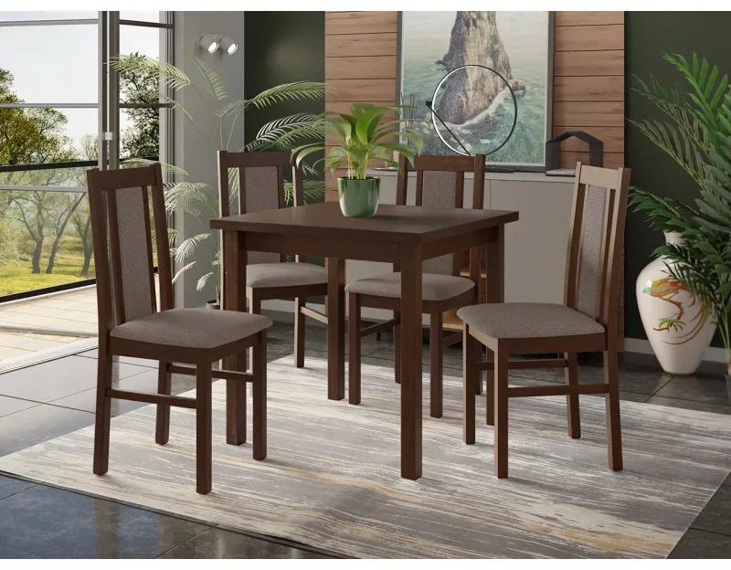 Jídelní stůl se 4 židlemi - AL27, Barva dřeva: sonoma-L, Potah: Hygge D91