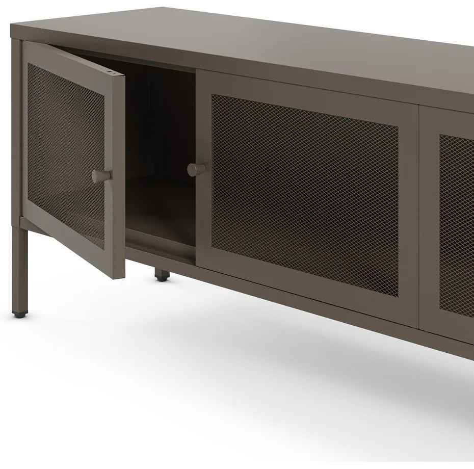Šedý kovový TV stolek 160x50x35 cm Fayna – Marckeric