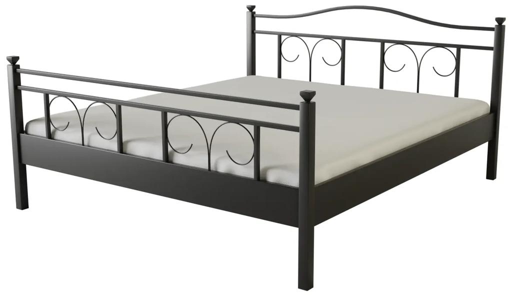 Nábytek ATIKA s.r.o. Kovová postel INES Povrchová úprava: černá, Rozměr: 160 x 200 cm