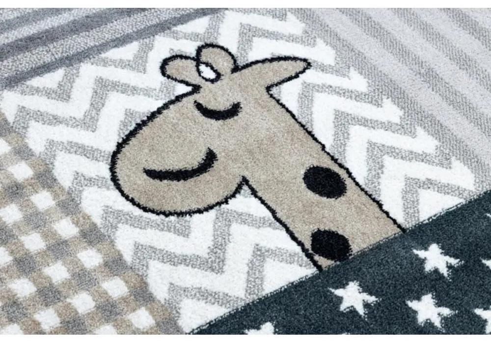 Dětský kusový koberec Zvířátka šedý 200x290cm