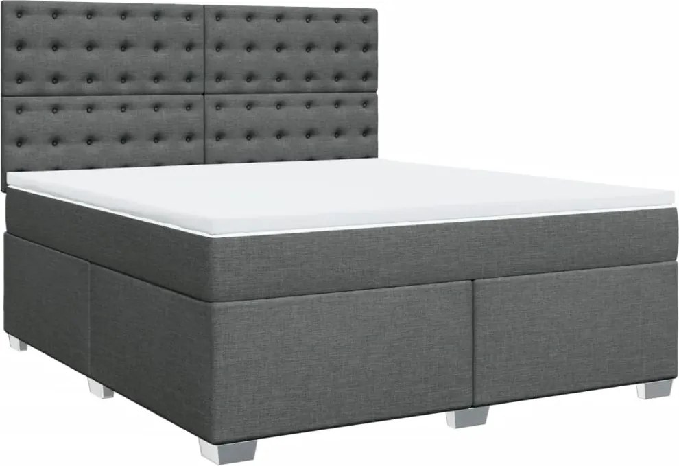 Box spring postel s matrací tmavě šedá 180x200 cm textil 3290582