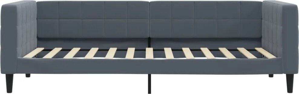 Válenda s přistýlkou tmavě šedá 90 x 200 cm samet 3196692