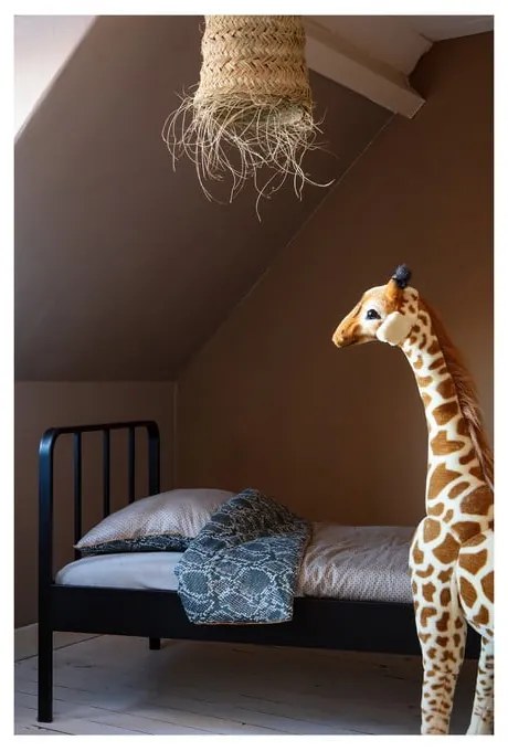 Černá kovová jednolůžková postel s roštem 90x200 cm Mees – WOOOD