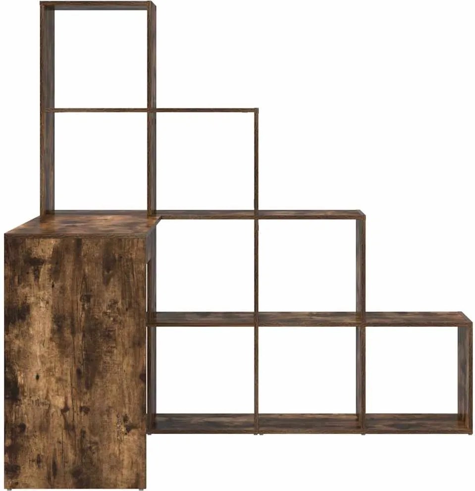 Rohový psací stůl s policí Kouřový dub 101,5 x 149,5 x 149,5 cm 3337245