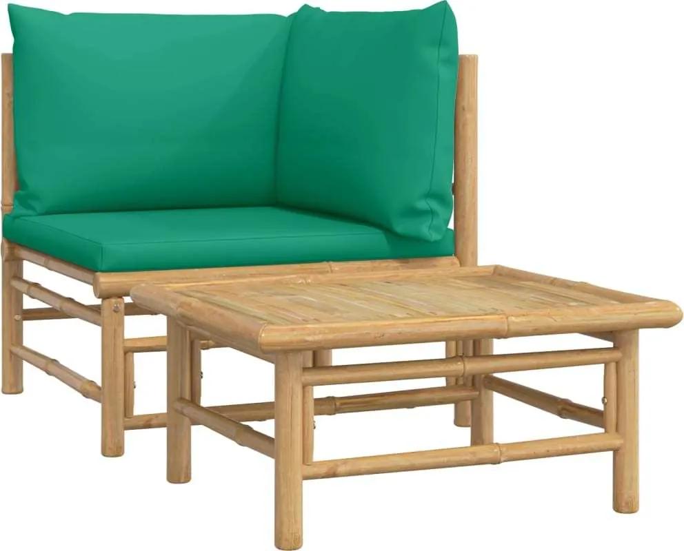 vidaXL 2dílná zahradní sedací souprava s poduškami bambus [362292] Barva: taupe