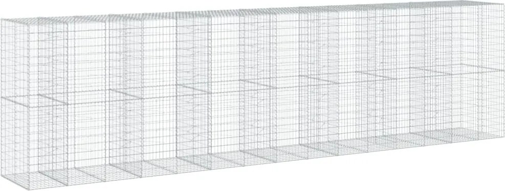 Gabionový koš s víkem 750 x 100 x 200 cm pozinkované železo 3295238