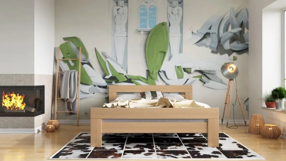 Vystavená postel NEX 180 × 200 cm – masivní buk natur