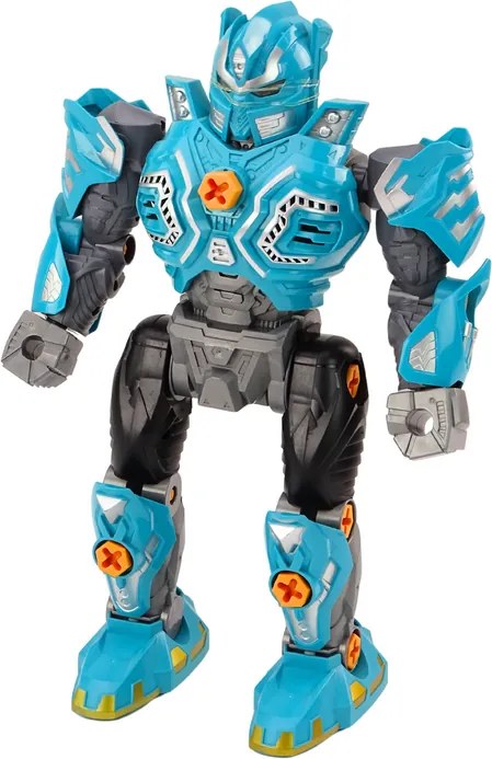 LEAN Toys Robot na šroubování, zbraň, vrtačka, šroubovák, světla, zvuk, tyrkysová barva