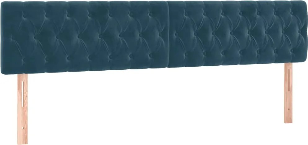 Box spring postel s matrací a LED tmavě modrá 200x200 cm samet 3134607