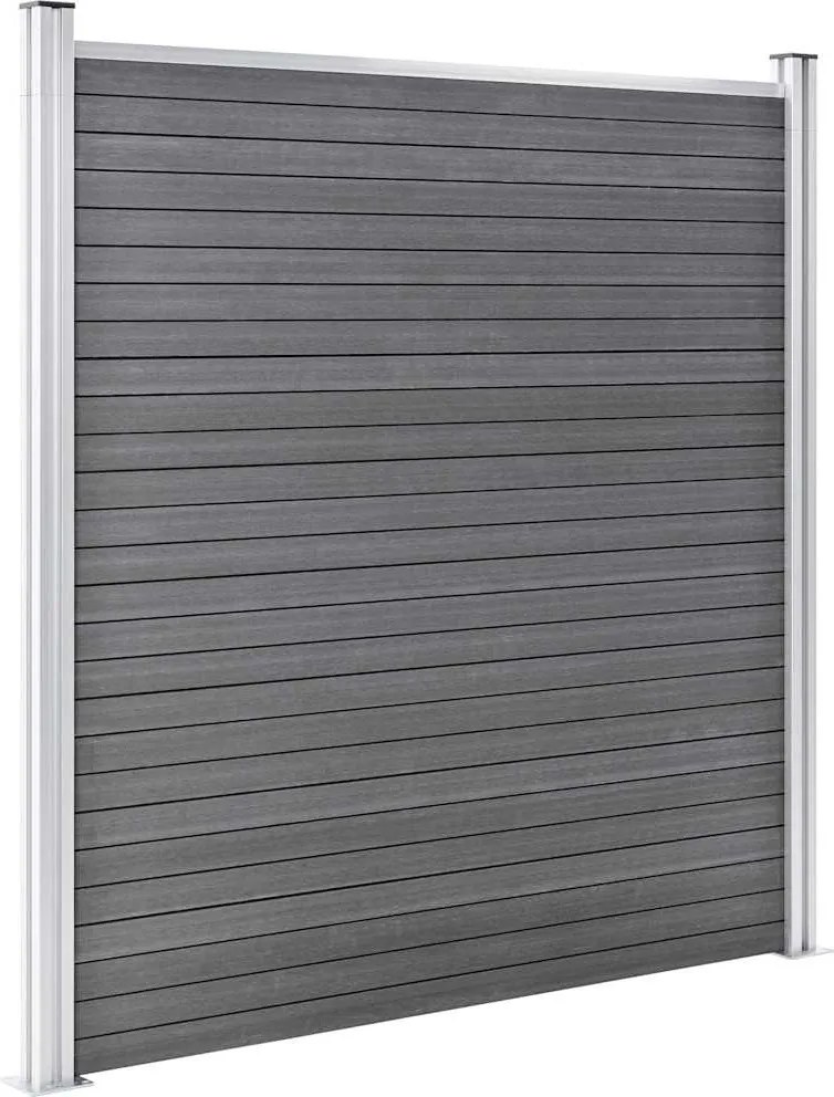 Zahradní plot WPC 526 x 186 cm šedý 3053226