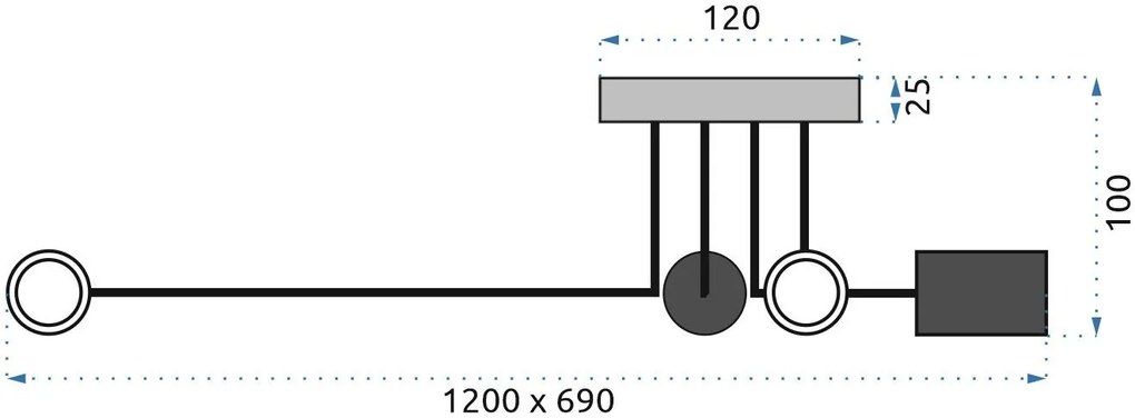 Toolight Stropní / nástěnná lampa Spider Agaro 8