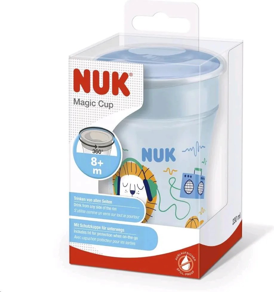Dětský hrníček Magic NUK 360° s víčkem light blue