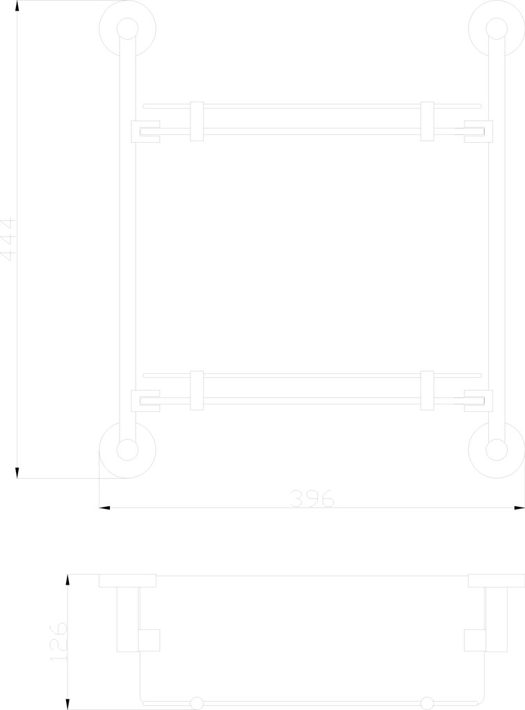 Slezák - RAV Polička skleněná dvojítá 300 mm COLORADO - , Chrom
