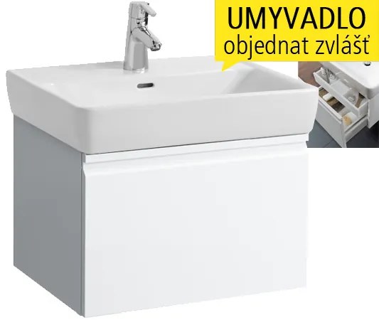 Laufen Pro skříňka s 1+1 zásuvkou pod umyvadlo 65 x 48cm bílá, Laufen