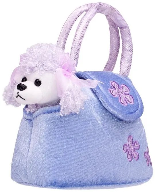 Dětská plyšová hračka PlayTo Pejsek v kabelce fialová