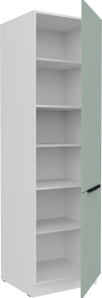 ARIA sb | vysoká skříňka 60 DK-210 2F potravinová s policemi | 60 cm | ANTI FINGERPRINT povrch | bílá/aquamarine