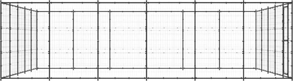 vidaXL Venkovní psí kotec pozinkovaná ocel 36,3 m² [3082324] Barva: Černá