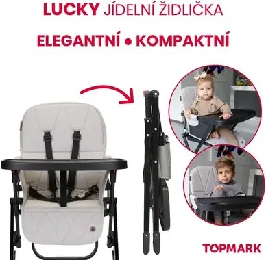 Topmark LUCKY jídelní židle, šedo-béžová