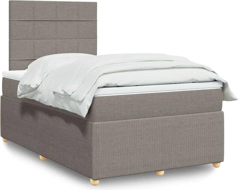 Box spring postel s matrací taupe 120x190 cm textil 3291999