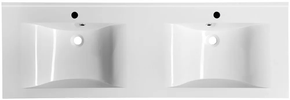 Sapho, FLAVIA dvojumyvadlo 150x50cm, litý mramor, bílá, 68154