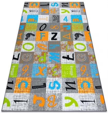 Dětský kusový koberec JUMPY Písmena Číslice vícebarevný Rozměr: 100x250 cm