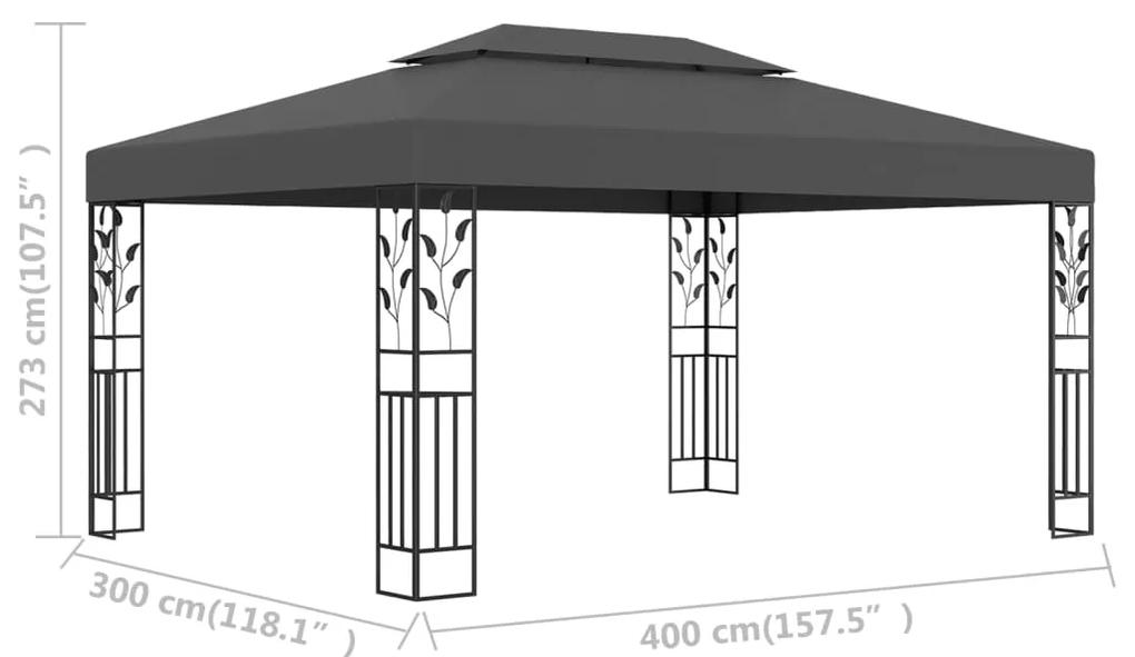 Altán s dvojitou střechou 3 x 4 m antracitový - Default Title