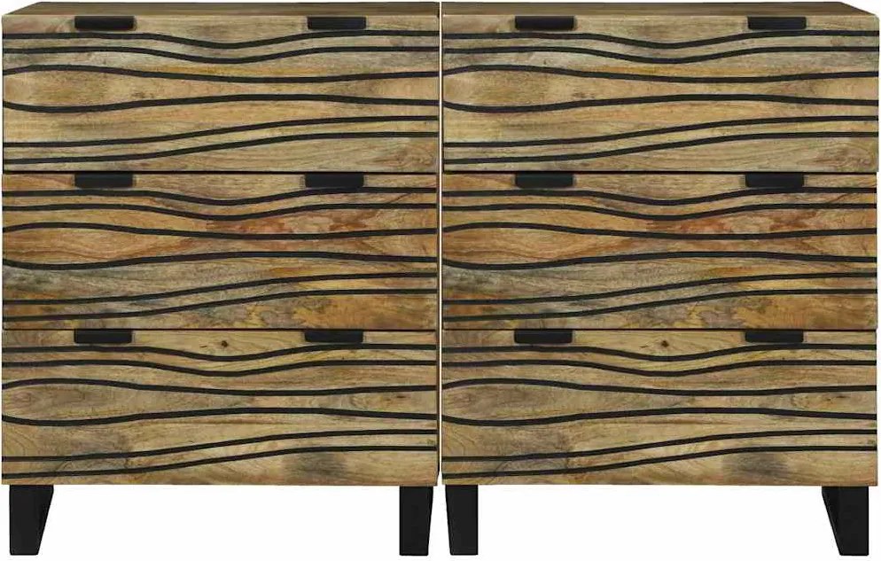 Sestava komody 2 ks Přírodní 120 x 33 x 75 cm 3310040