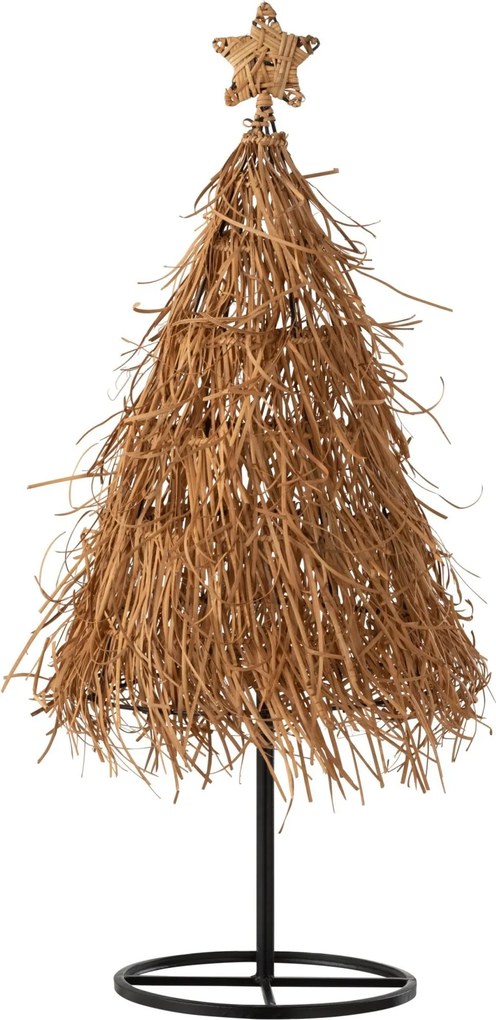 Veliký vánoční stromek z přírodního ratanu na kovovém stojanu – 33*33*89 cm