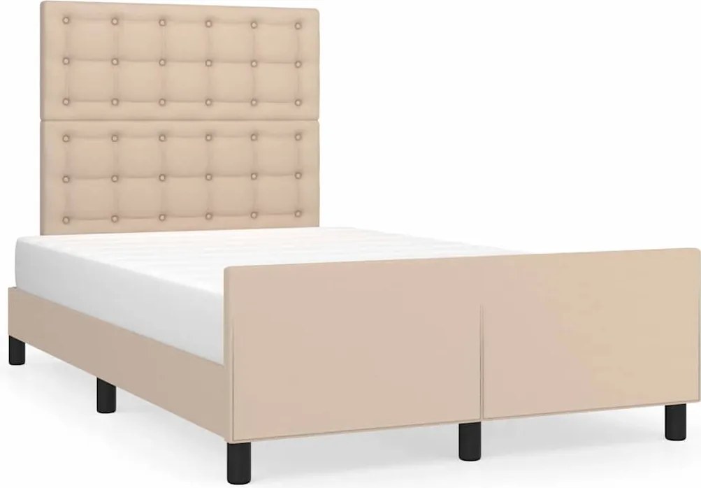 Rám postele s čelem cappuccino 120x200 cm umělá kůže 3125566