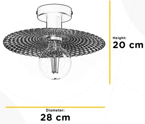 ONLI - Stropní svítidlo GOLDEN 1xE27/22W/230V pr. 28 cm zlatá/černá