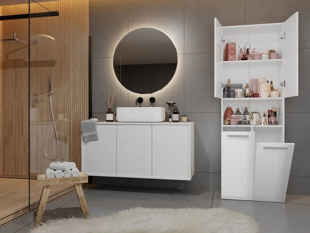 TPS Koupelnová skříňka NEL DK 2K 60 cm, Bílý lesk