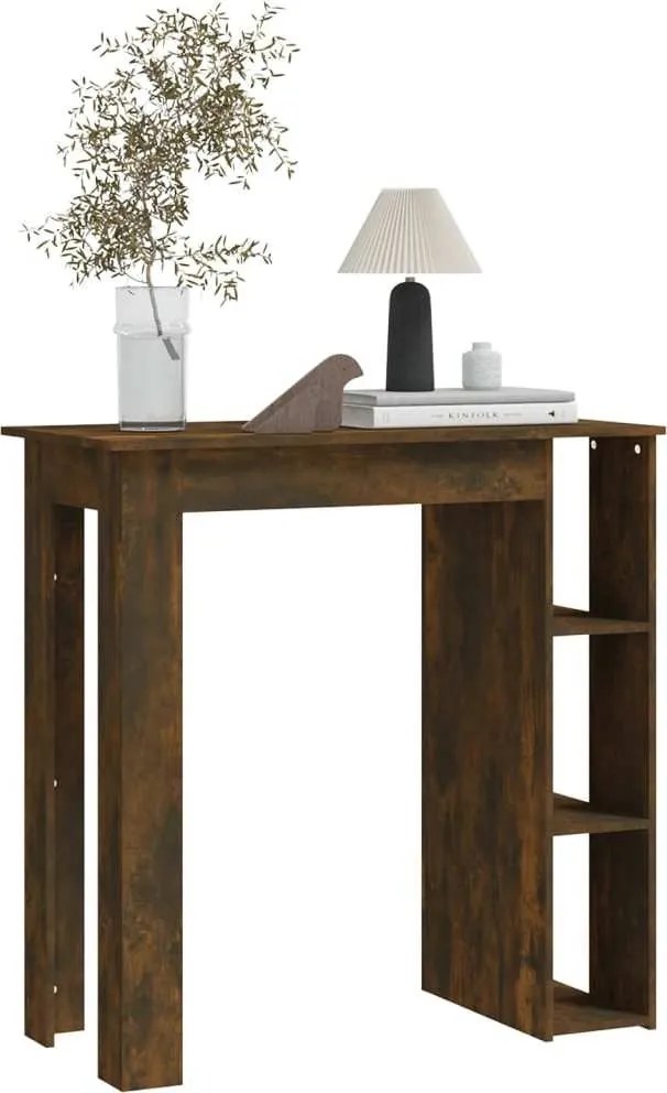 vidaXL Barový stůl s regálem 102 x 50 x 103,5 cm kompozit [812963] Barva: kouřový dub