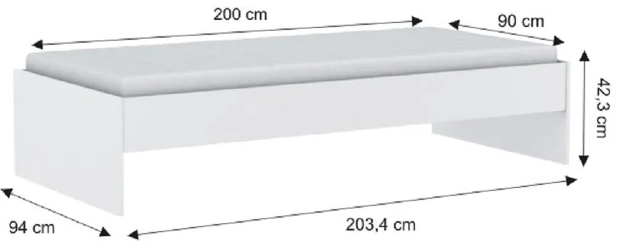 Tempo Kondela Dětský pokoj, sestava TIDY bílá/šedohnědá taupe