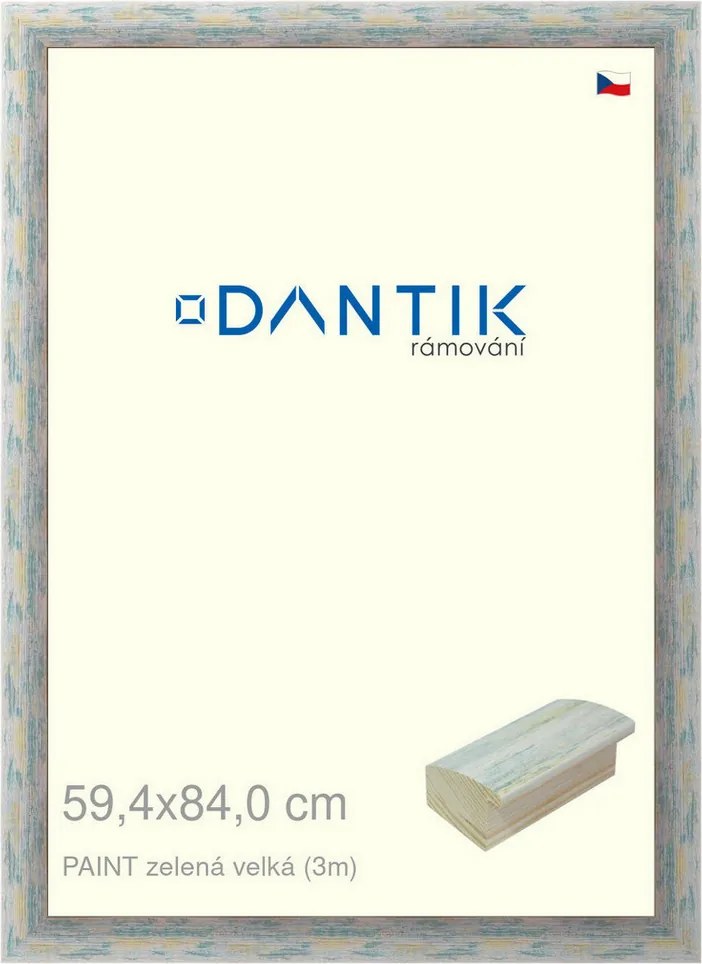DANTIK rámeček 59,4x84 | PAINT zelená velká (Plexi Čiré)