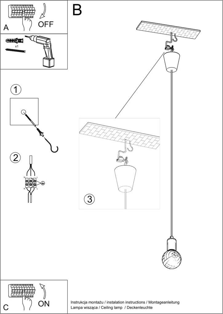 Sollux Lighting Závěsné svítidlo DIEGO 1 bílé