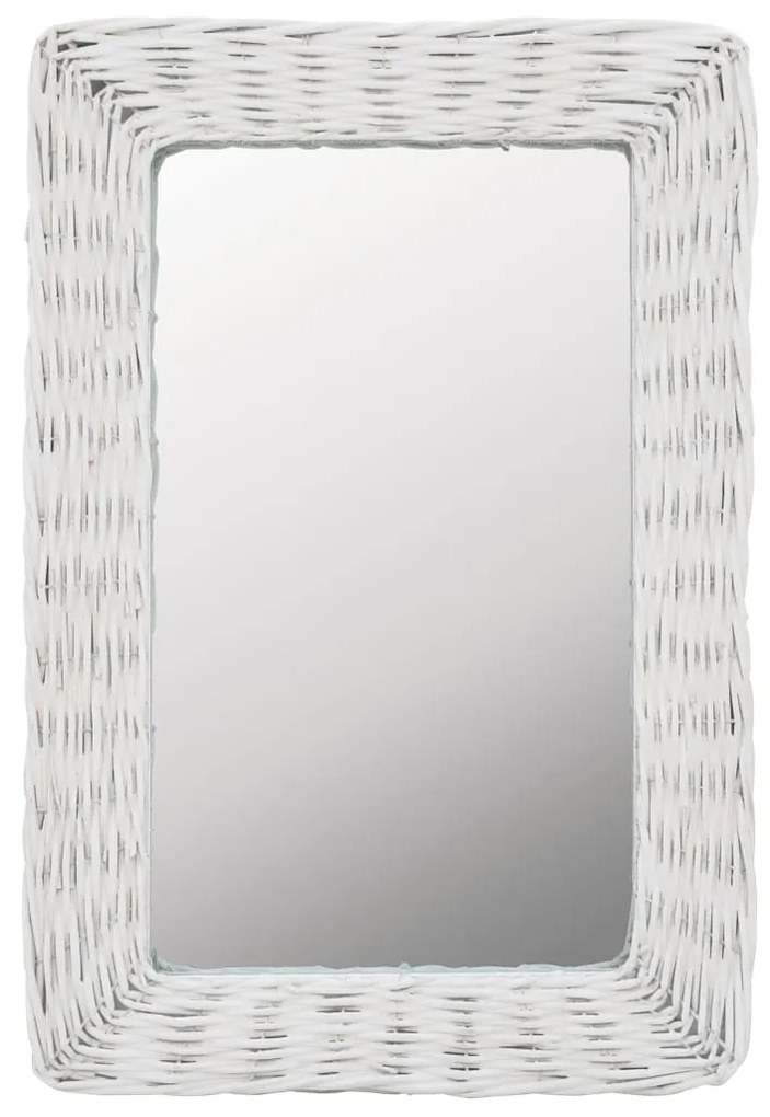 246840 vidaXL Zrcadlo s proutěným rámem 40 x 60 cm bílé