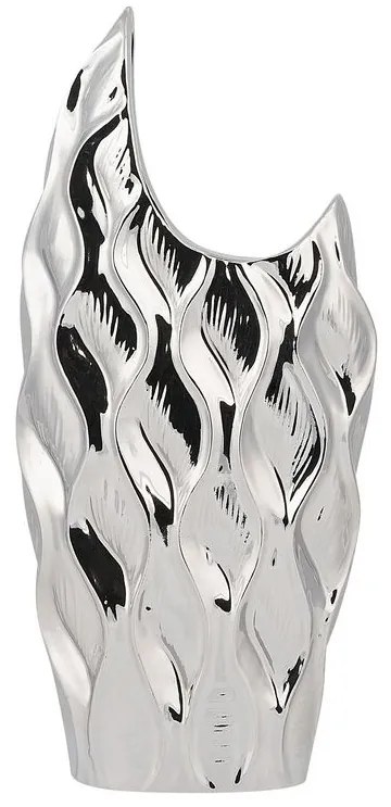 Dekorativní váza stříbrná HALUZA Beliani