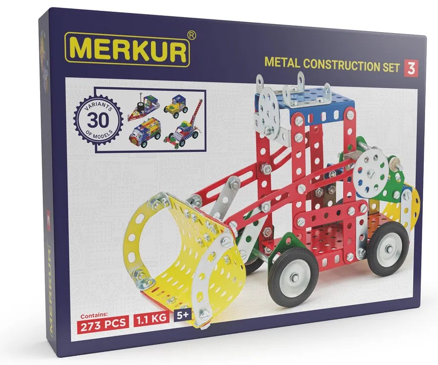 Merkur 3 - Stavebnice, 273 dílků, 30 modelů