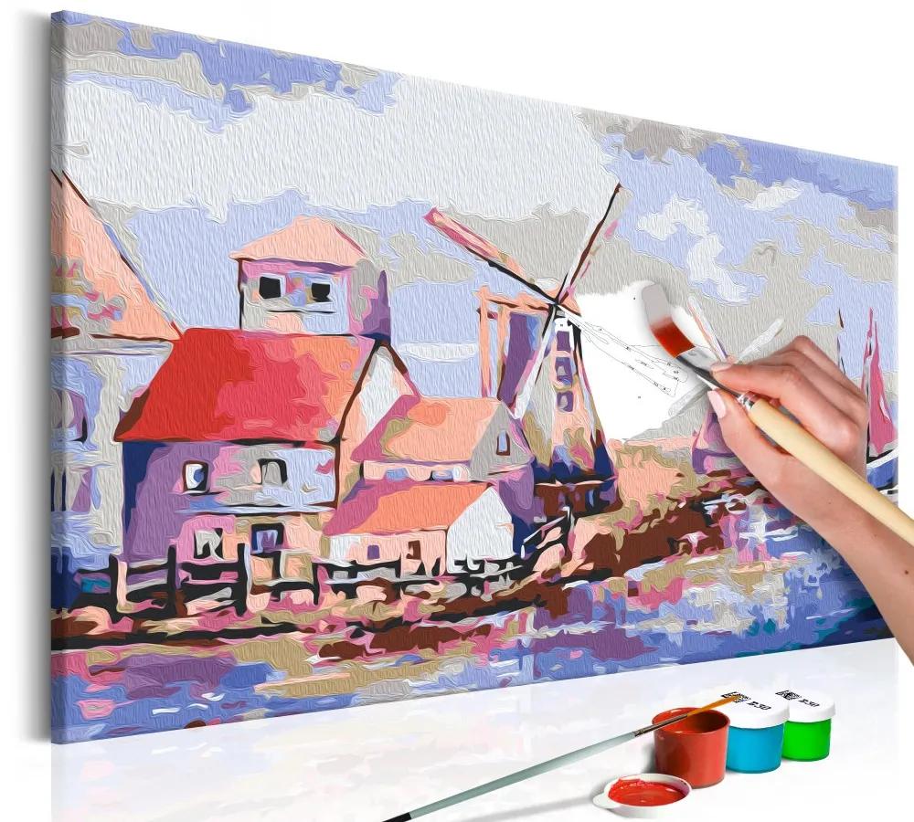 Bimago Malování podle čísel - Windmills (Landscape) | 60x40 cm