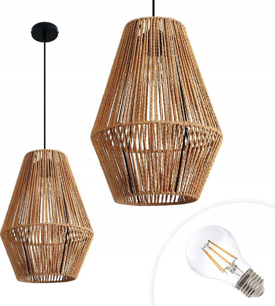 Sada Závěsná lampa Malá kovová šňůra Boho žárovka 7W E27 Teplá Barva