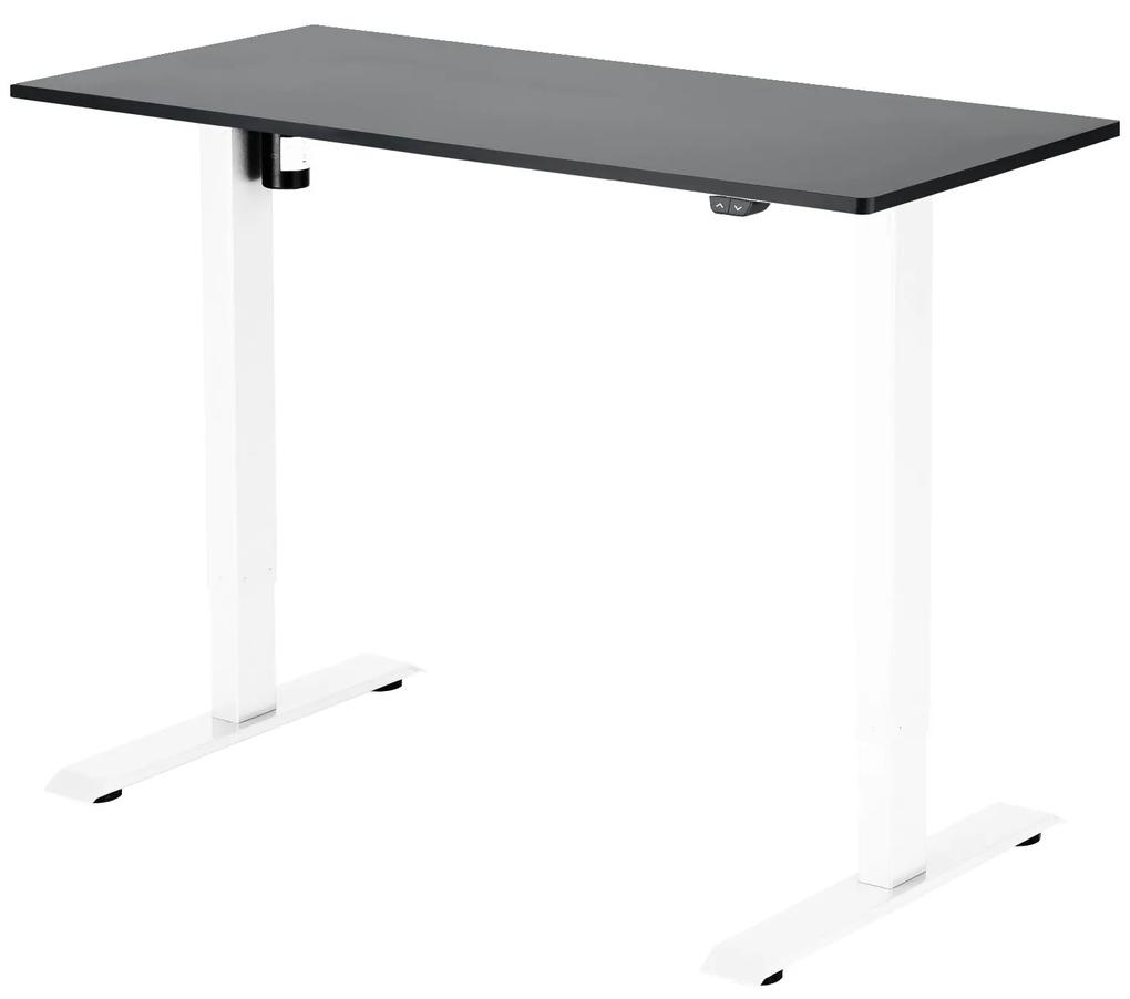 Výškově nastavitelný stůl Liftor 2segmentové nohy bílé,   deska 1180 x 600 x 18 mm černá