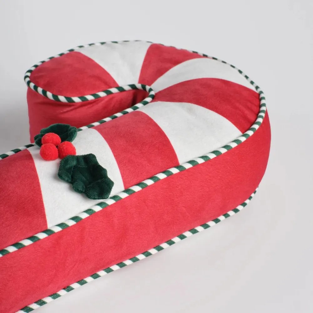 Butlers HOME & YOU Polštář "candy cane" 45 cm - červená/bílá